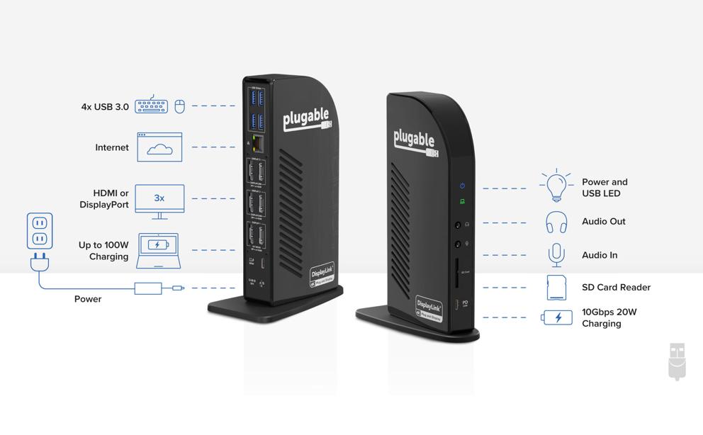 The Redesigned USB-C Triple 4K Display Docking Station ~ Plugable ...