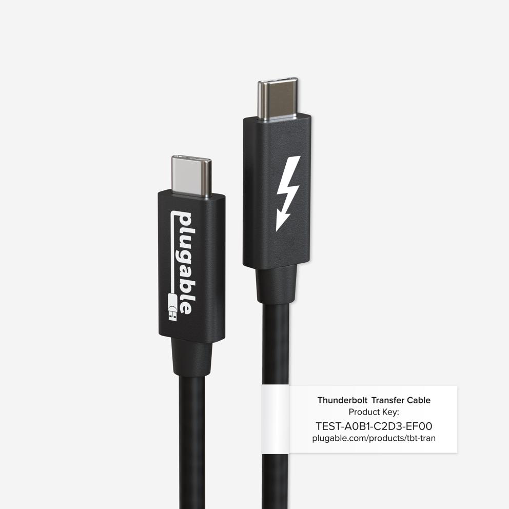 Thunderbolt™ 3 / 4 and USB4 Easy Transfer Cable ~ Plugable Technologies