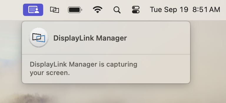 When my DisplayLink-based product is connected to my Mac running macOS ...