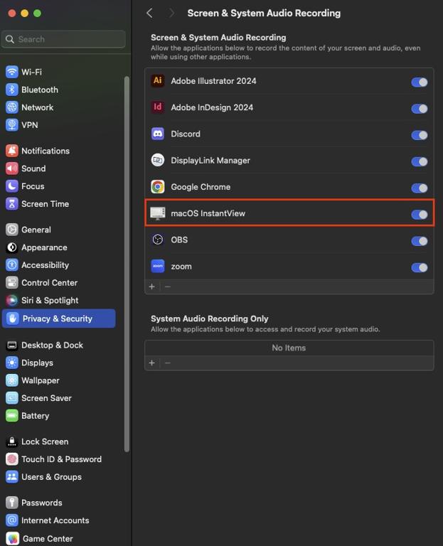 macOS InstantView and "Screen Recording" Troubleshooting - Plugable ...