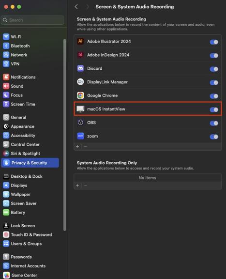 macOS InstantView and "Screen Recording" Troubleshooting - Plugable ...