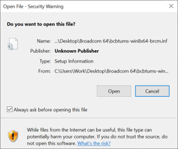 Manual Install Procedure of 12.0.1.750 Driver for the USB-BT4LE in ...