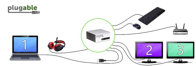 Plugable UD-5900 USB 3.0 4K Aluminum Mini Docking Station with Dual Vi ...