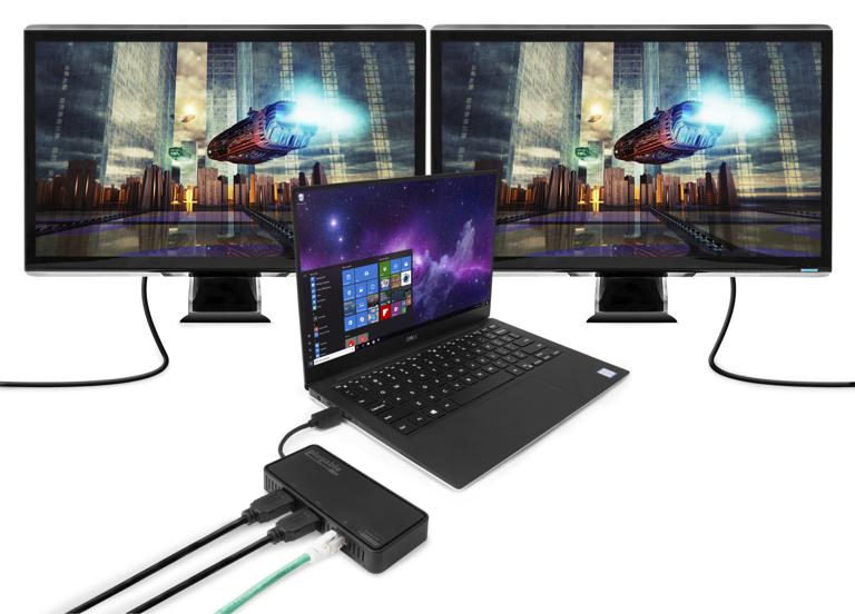 Plugable USB 3.0 Dual 4K HDMI 2.0 and Gigabit Ethernet Adapter ...