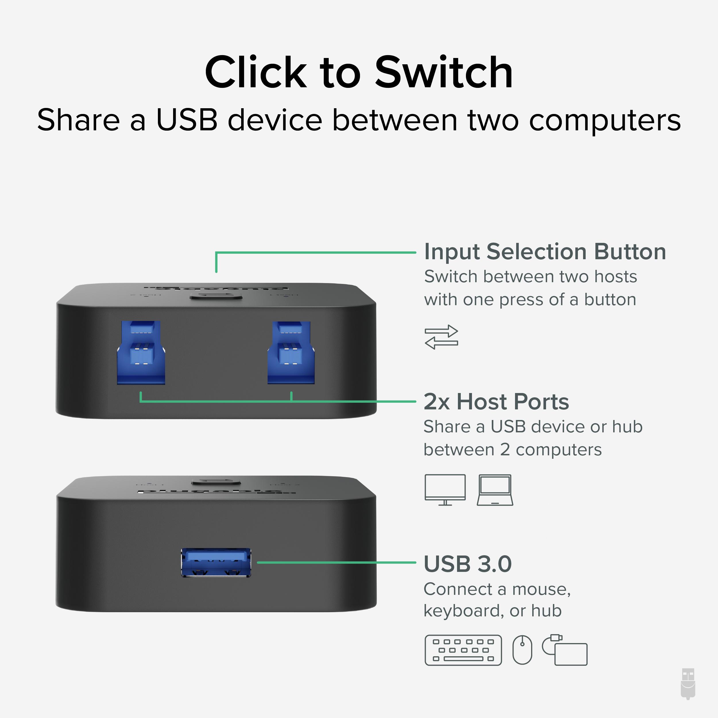 Plugable USB 3.0 Sharing Switch for One-Button Swapping of USB Device ...