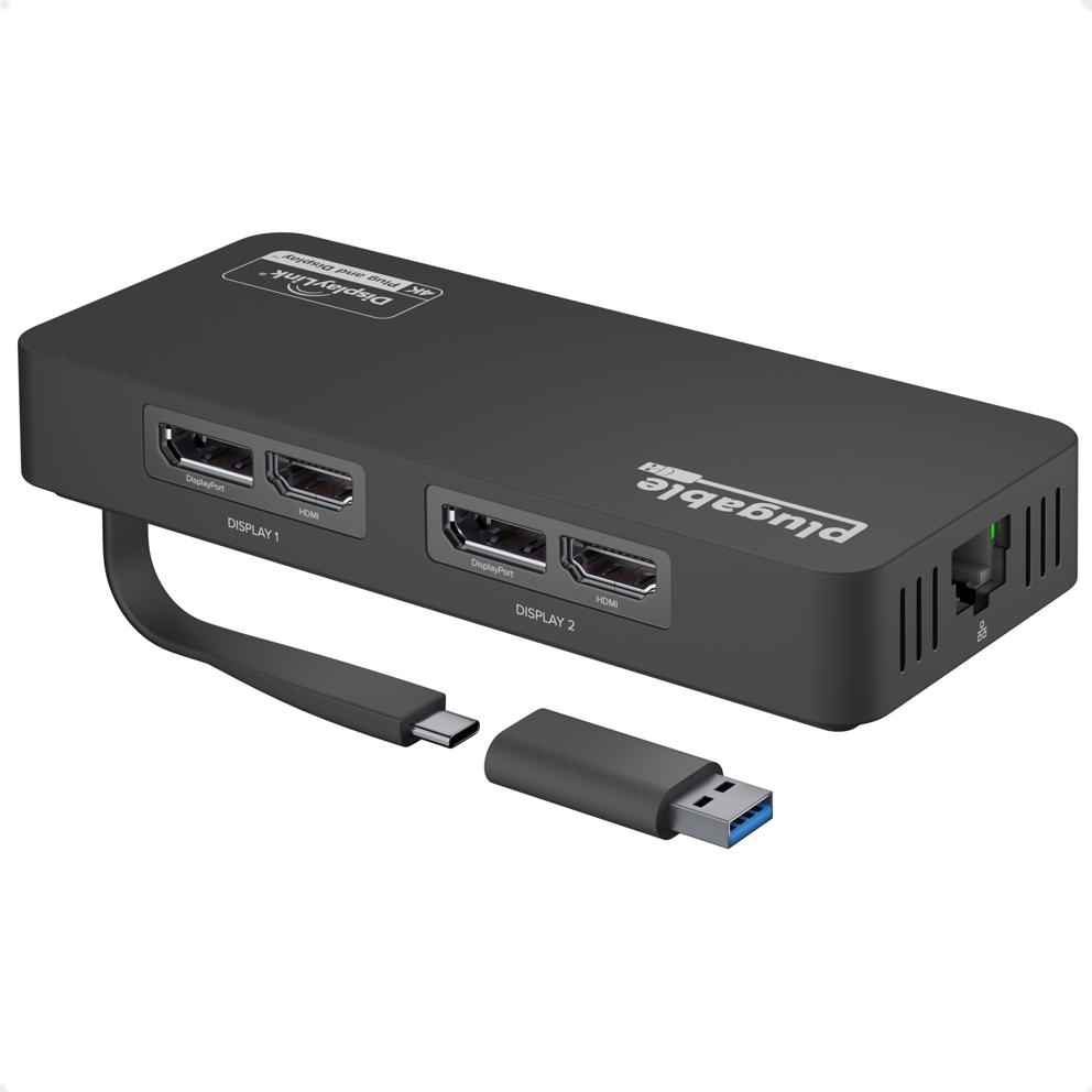 Plugable USB 3 0 And USB C 4K DisplayPort And HDMI Dual Monitor Adapte Plugable USB 3 0 And USB C 4K DisplayPort And HDMI Dual Monitor Adapte