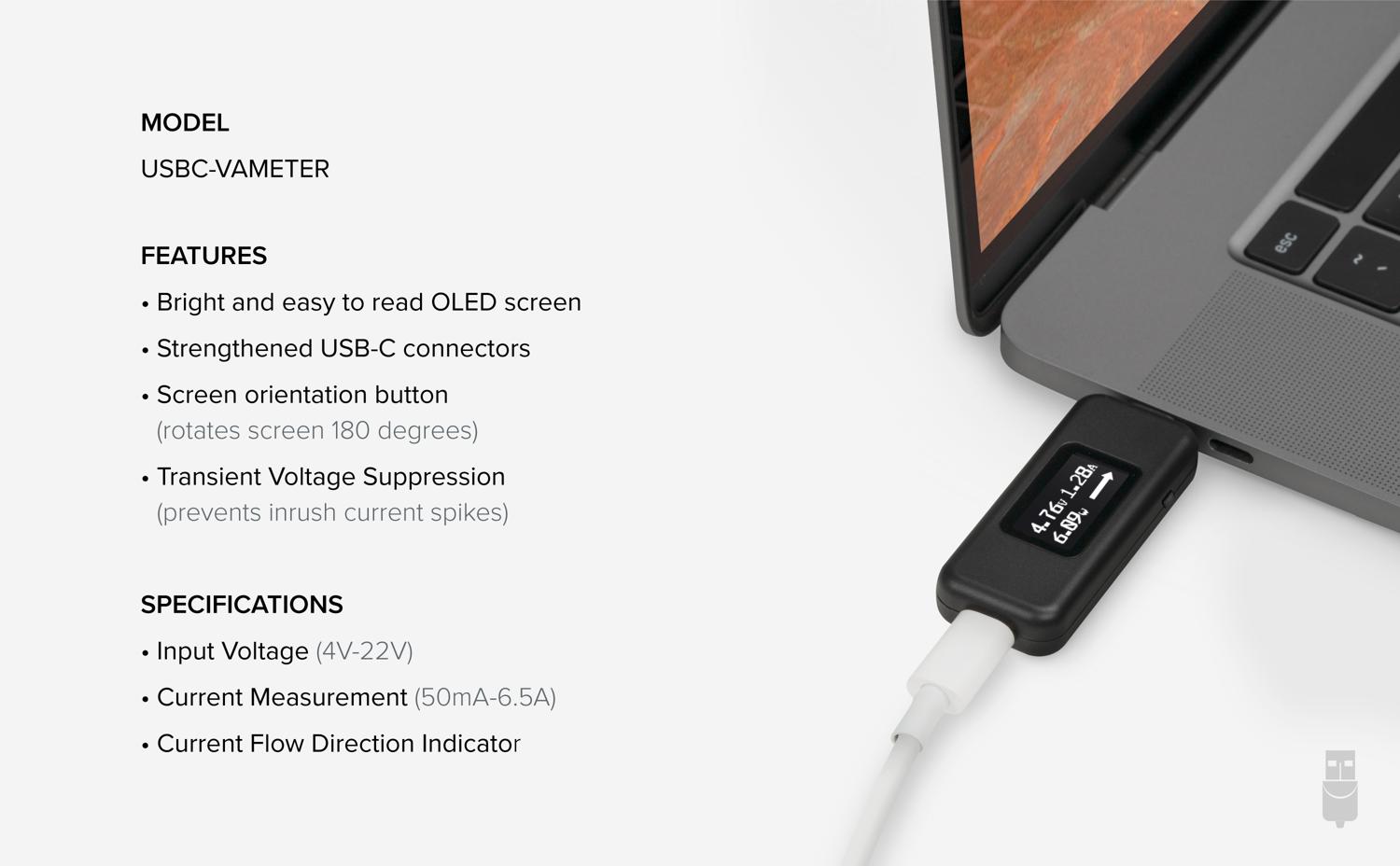 Plugable USB-C Voltage and Amperage Meter – Plugable Technologies