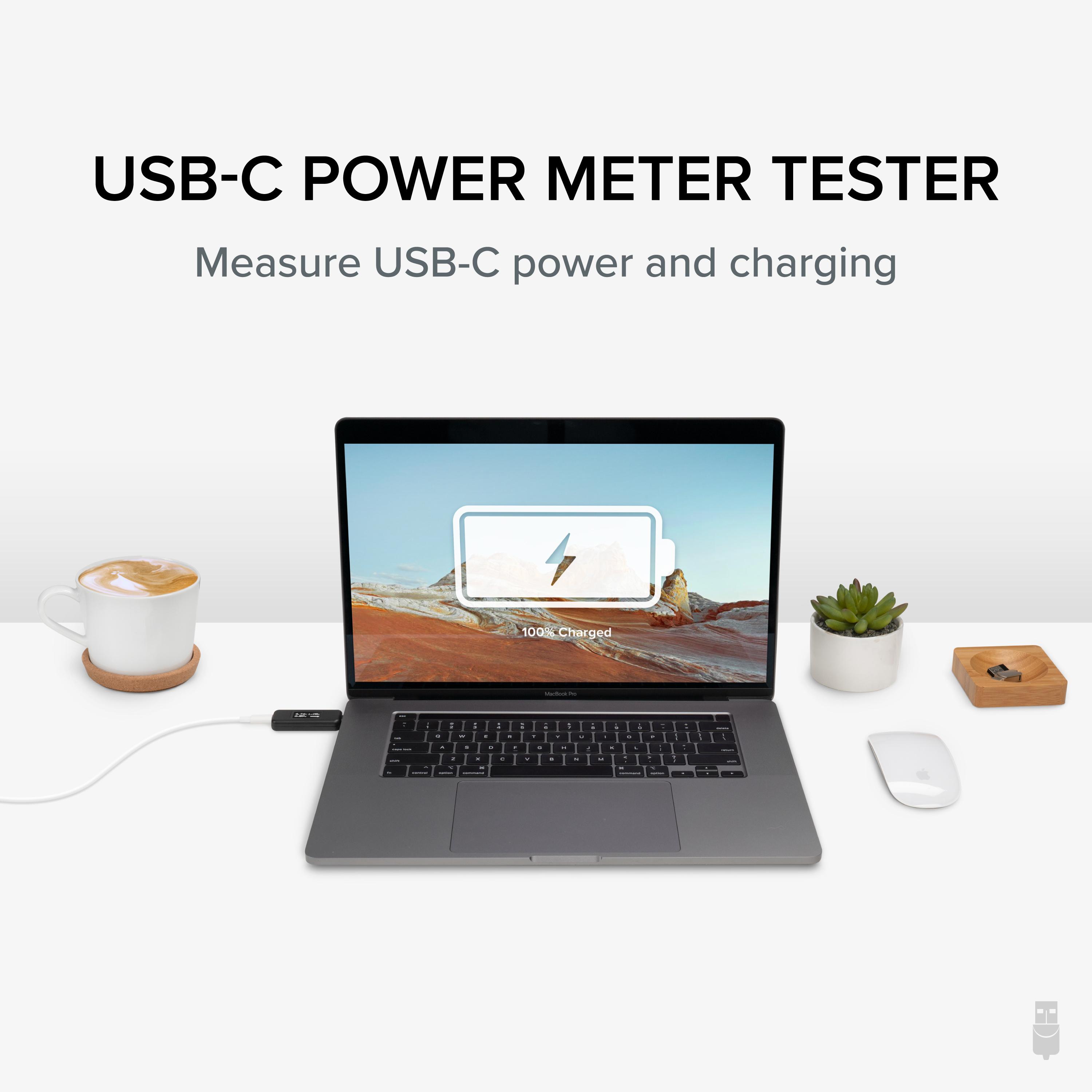 Plugable USB C Power Meter Tester for Monitoring USB-C Connections